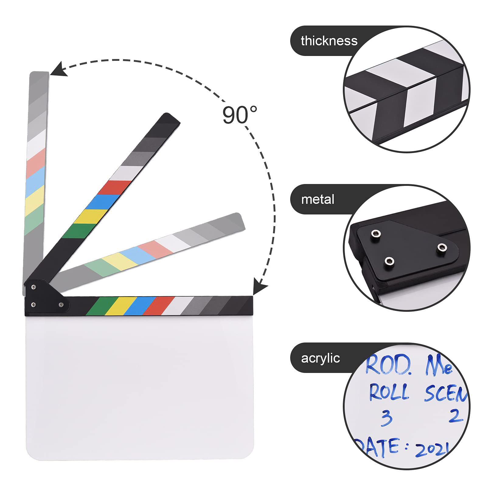 GetUSCart- Namolit 30 * 24cm/ 12 * 9in Acrylic Film Clapboard Movie ...