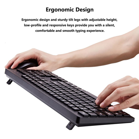 Getuscart Wireless Keyboard And Mouse Combo 2 4g Full Size External Cordless Keyboard Mouse Set