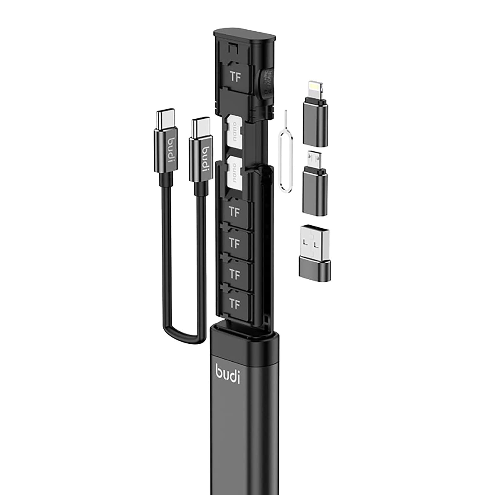 GetUSCart- BUDI Multifunctional 9 in 1 Data Cable with USB Type-C Card ...