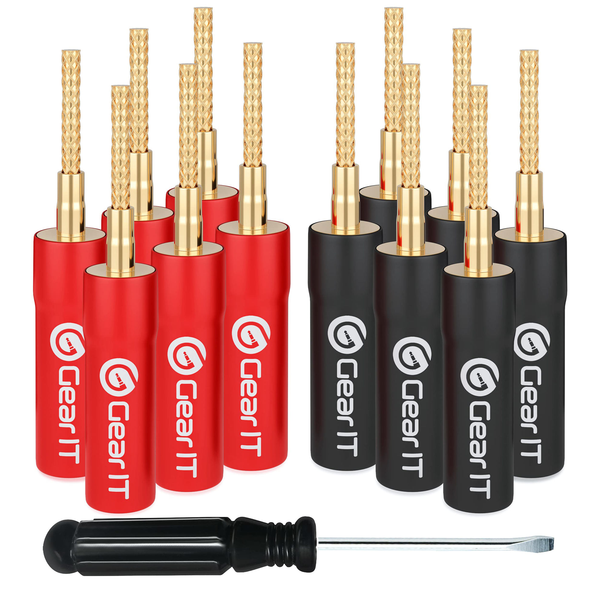 GetUSCart- GearIT Flex Pin Banana Plugs for Speaker Wire (6 Pairs, 12 ...