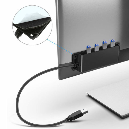 GetUSCart- 4-Port USB 3.0 Portable Desk Hub,Fixable USB Data Hub 3.0 ...