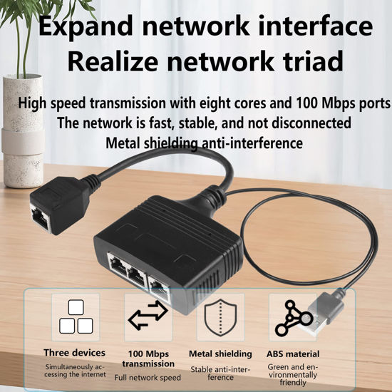 GetUSCart- SinLoon RJ45 Network Splitter Adapter, Ethernet Cable ...