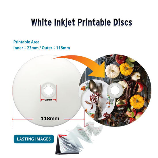 GetUSCart- PlexDisc DVD+R 4.7GB 16X White Inkjet Printable Hub ...