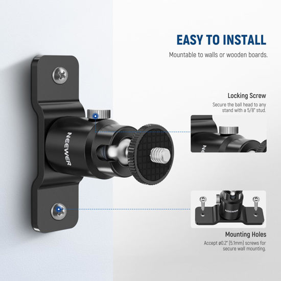 GetUSCart- NEEWER 2 Pack T Type Wall Ceiling Mount, Ring Light Wall ...