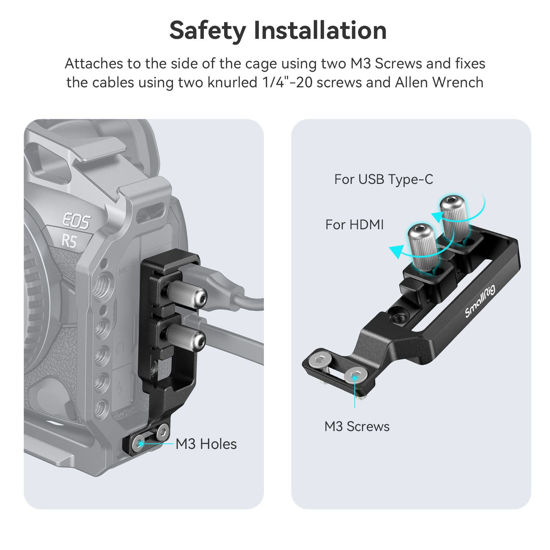 GetUSCart- SmallRig Cable Clamp for HDMI and USB-C for Canon R5 / R6 ...