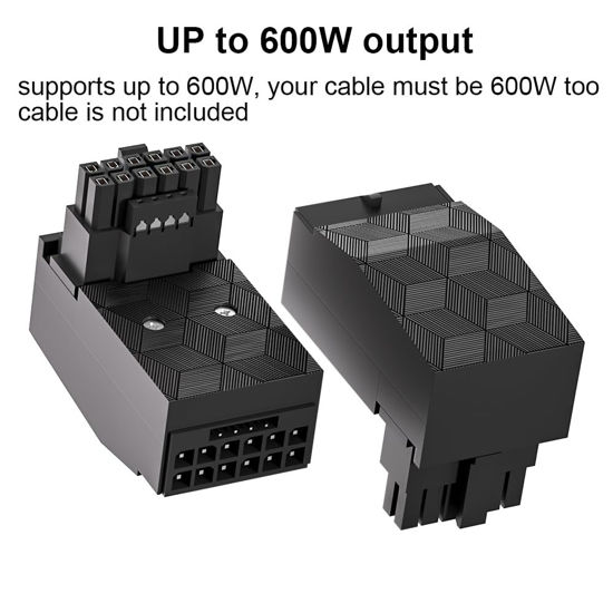 GetUSCart- 12VHPWR 90 Degree Adapter: 16 Pin GPU Power Connector 600W Pcie5.0 Right Angle Power ...