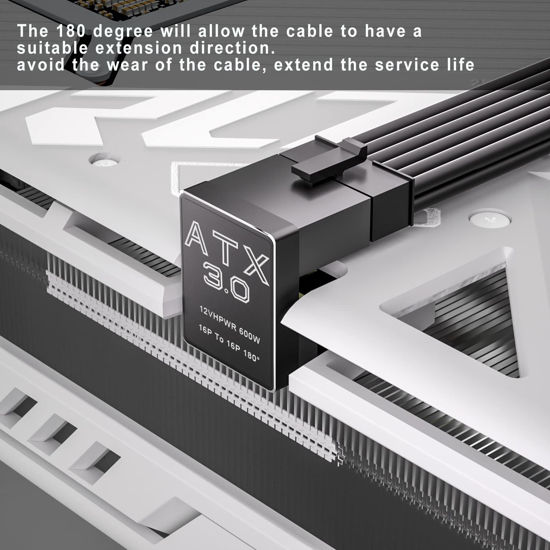 GetUSCart- 12VHPWR 180 Degree Angled Adapter: Aluminum ATX 3.0 16 Pin ...