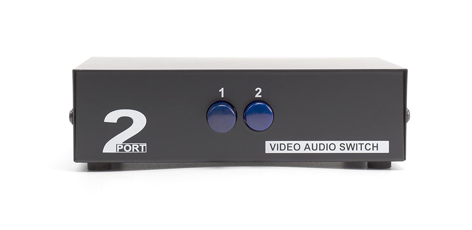 GetUSCart- 2 Way AV Switch - 2 Input 1 Output RCA Selector Switch for ...
