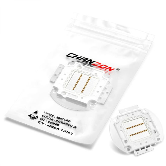 GetUSCart- CHANZON High Power Led Chip 20W Infrared (IR 940nm / Input 600mA / DC 12V - 14V / 20 ...