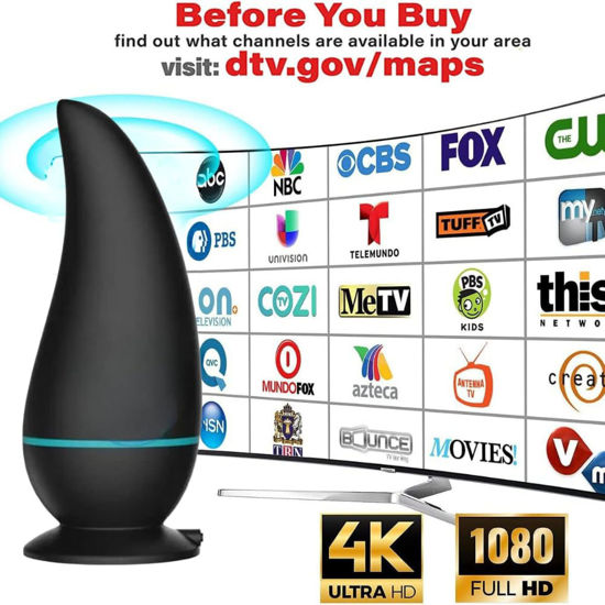 GetUSCart- Dododuck 2023 Amplified HD Digital Antenna for Smart TV Indoor. Long 500 Miles Range ...