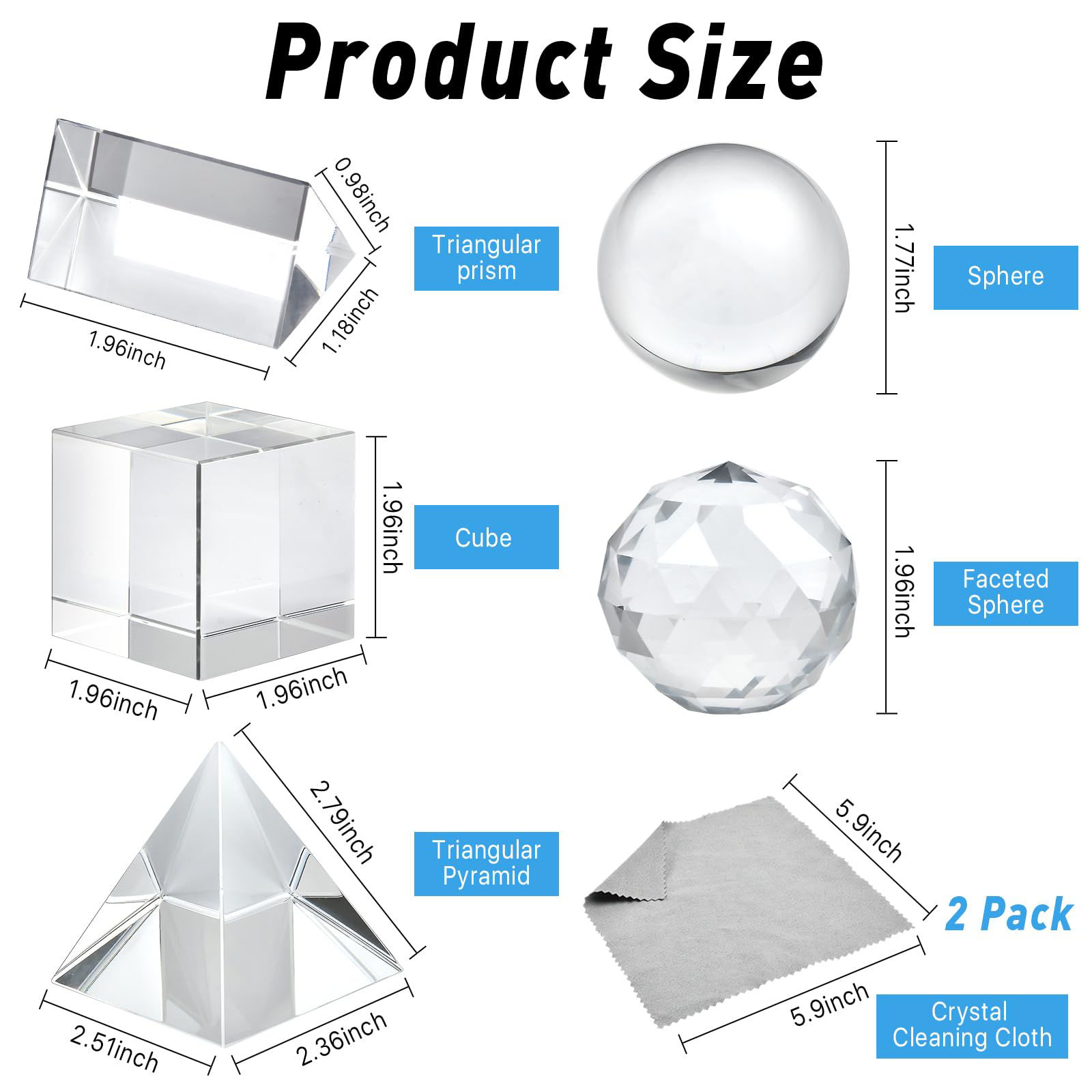 GetUSCart- Akamino 5 Pack K9 Optical Crystal Photography Prism Set,50mm ...