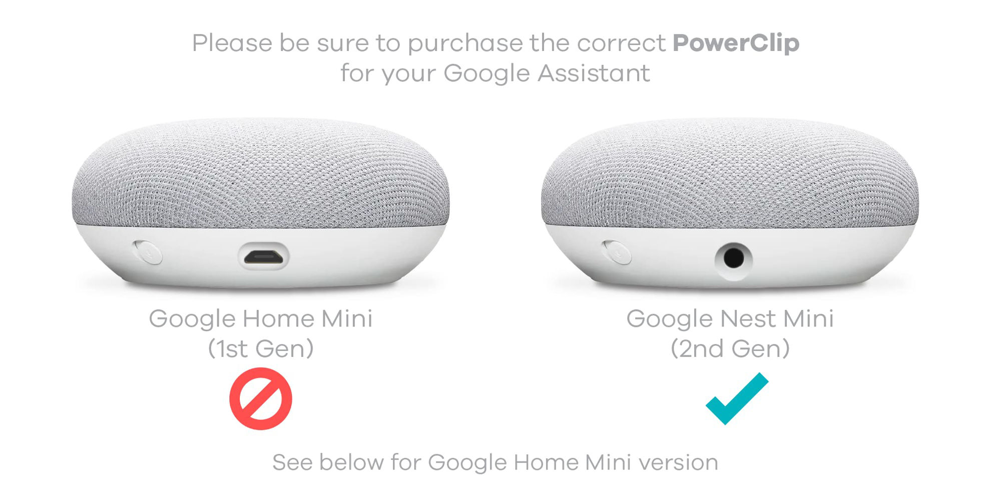 GetUSCart- PowerClip Outlet Mount for Google Nest Mini (Chalk), Speaker ...