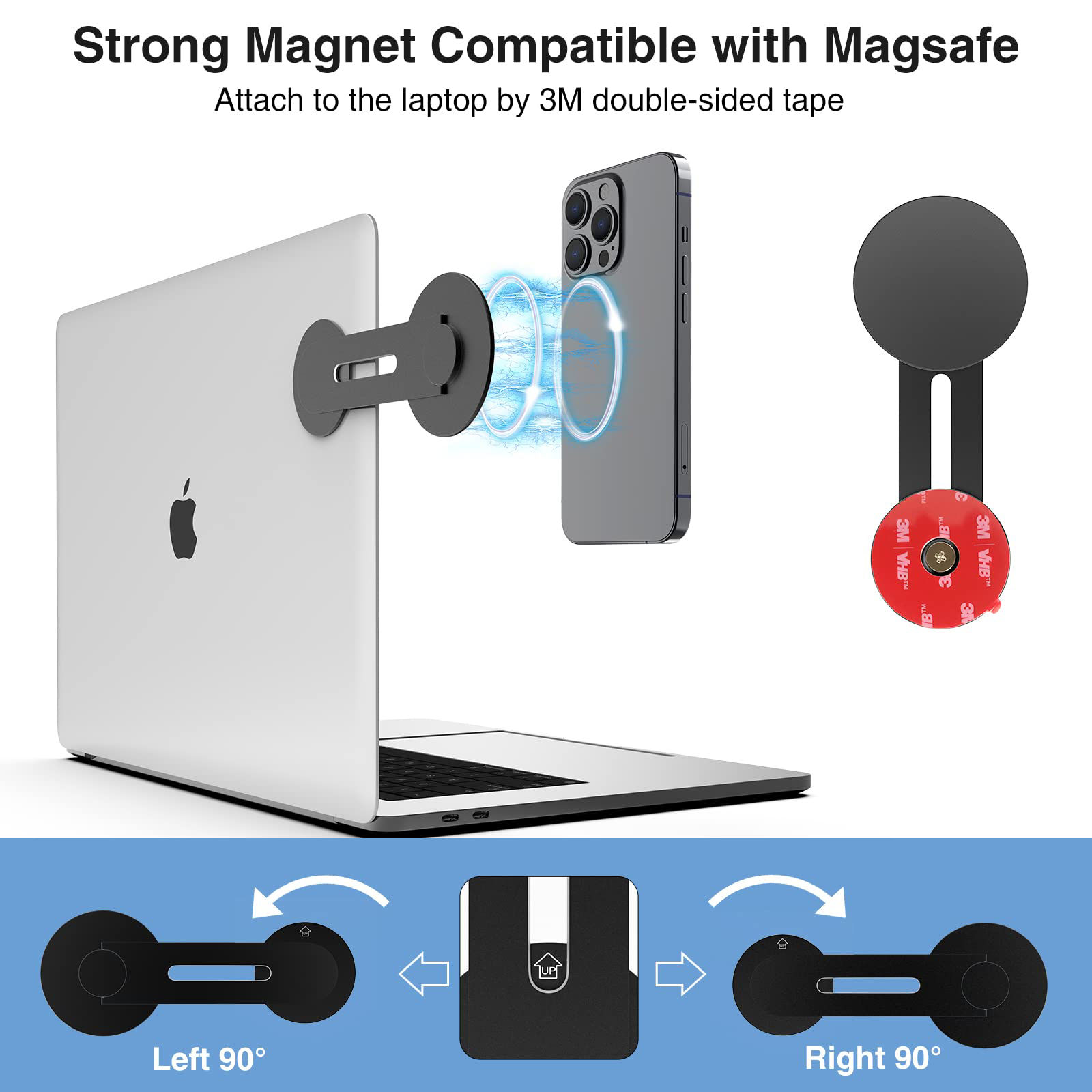 GetUSCart- Continuity Magnetic Laptop Phone Holder - 180° Adjustable ...