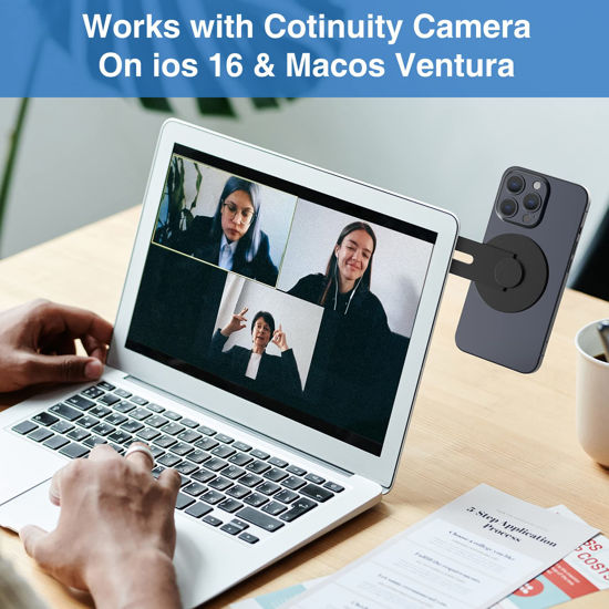 GetUSCart- Continuity Magnetic Laptop Phone Holder - 180° Adjustable Continuity Camera Adapter ...