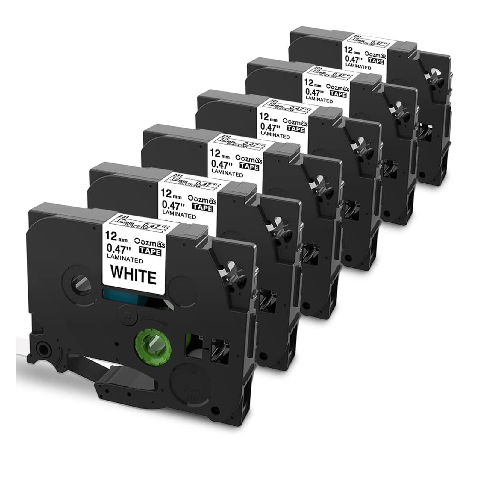 GetUSCart- 12mm 0.47 Laminated White Tape Replace for Brother P-Touch ...