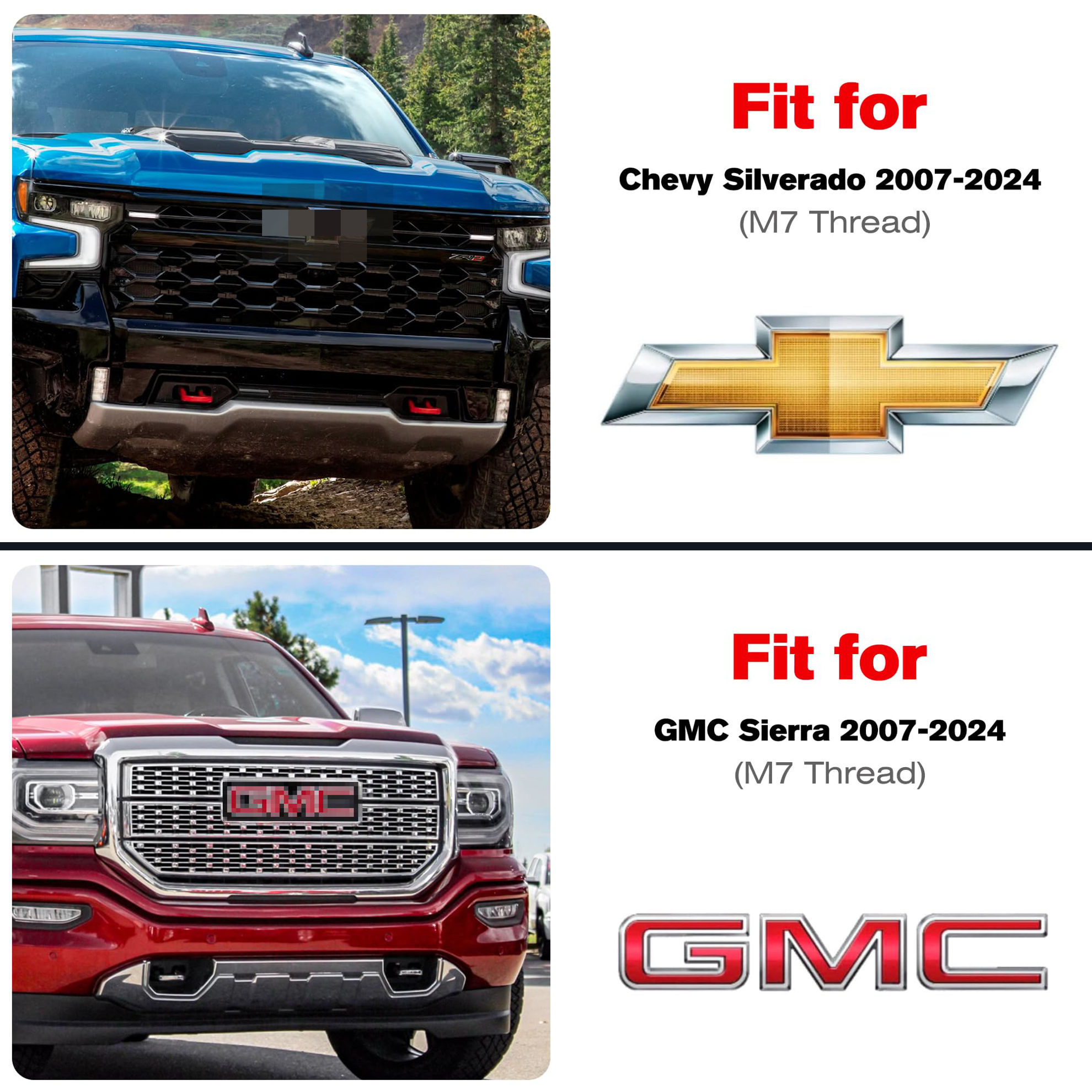 GetUSCart- 13 Inch Short Antenna Fits for Chevy Silverado 1500 2500 3500 | GMC Sierra 1500 2500 ...