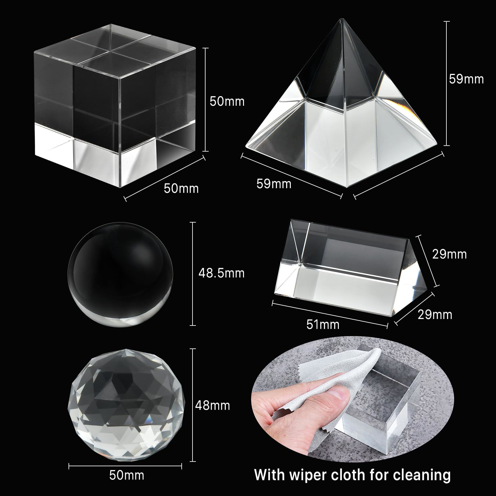 GetUSCart- Supkiir 5 Pack K9 Optical Crystal Photography Prism Set with ...
