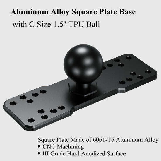 GetUSCart- BRCOVAN Aluminum Alloy Square Plate with 1.5'' TPU Ball for ...