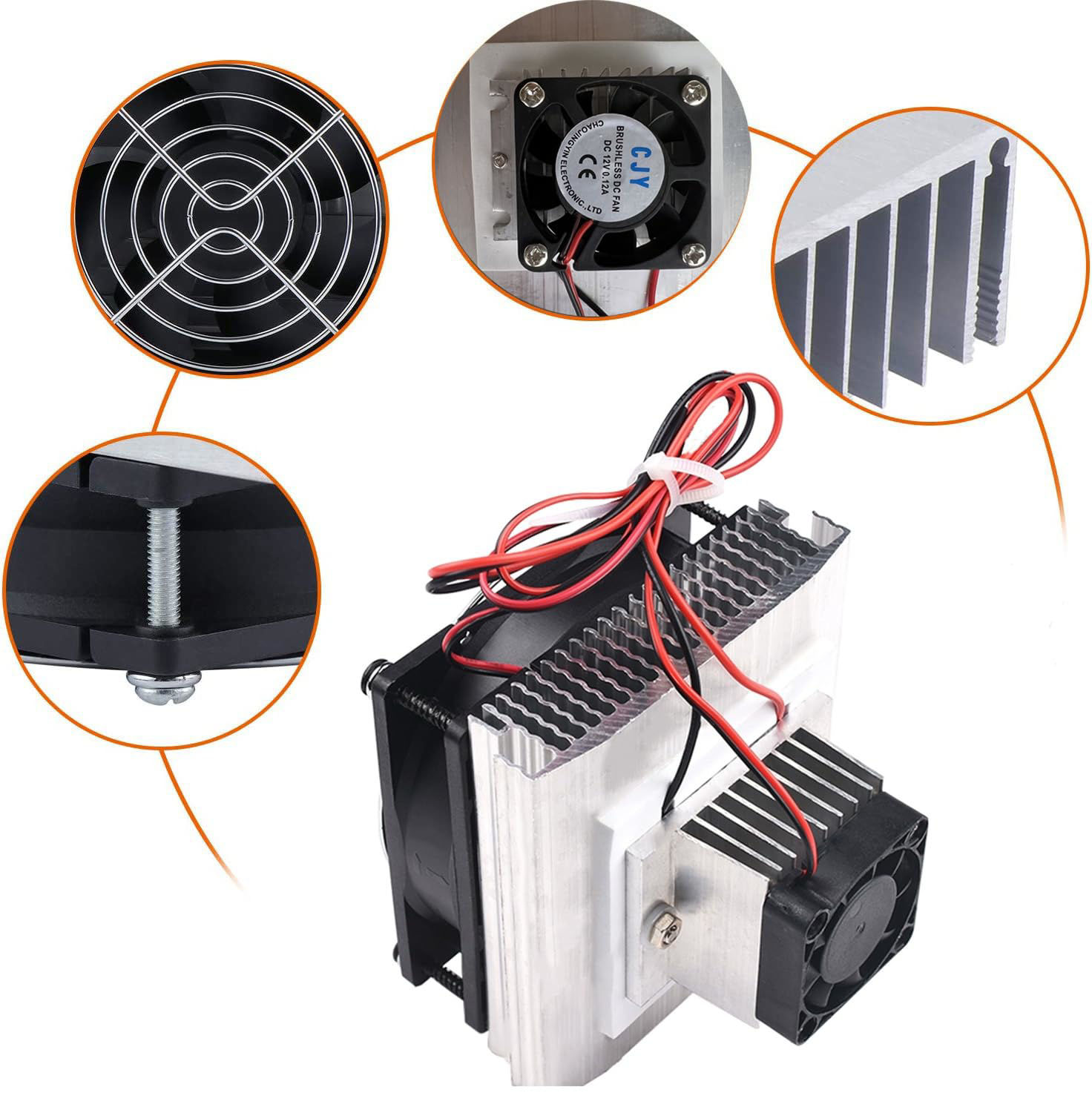 GetUSCart- Yrhrol Mini Air Conditioner DC 12V DIY Thermoelectric Peltier Refrigeration Cooling ...