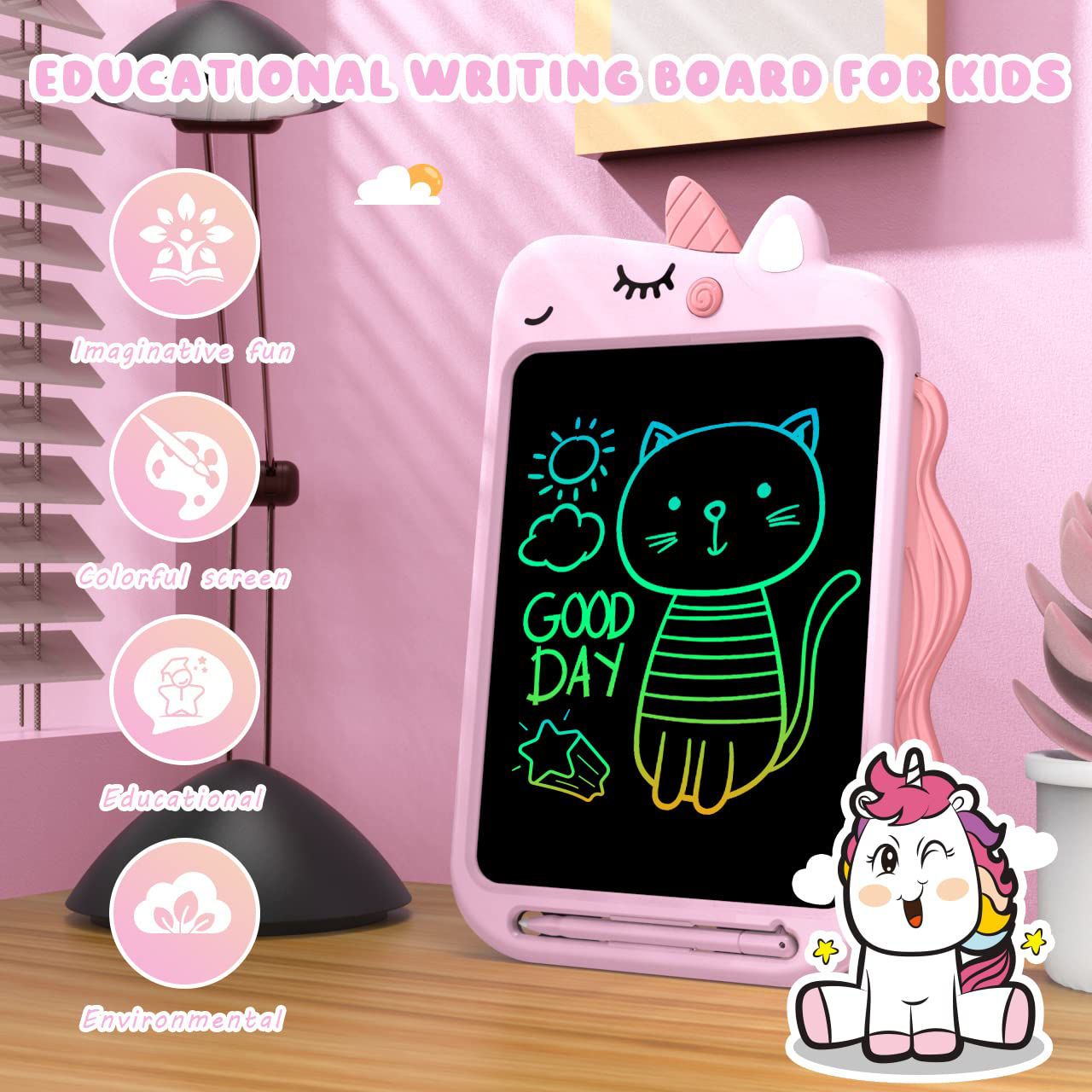 GetUSCart- Cartoon LCD Writing Tablet,10 inch Drawing Doodle Board with ...