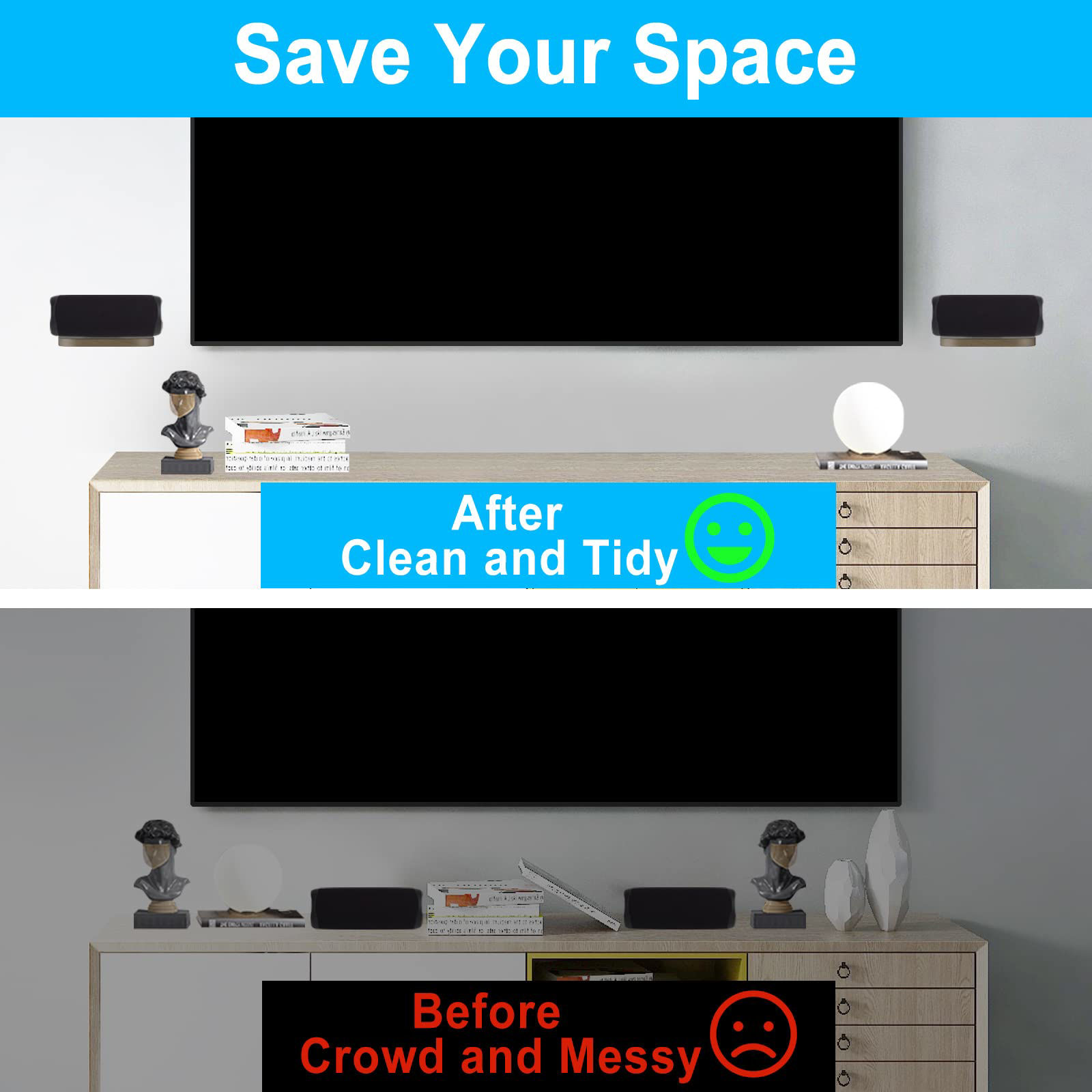 GetUSCart- Universal Speaker Wall Mount for JBL, Bose, Sony, Sonos ...