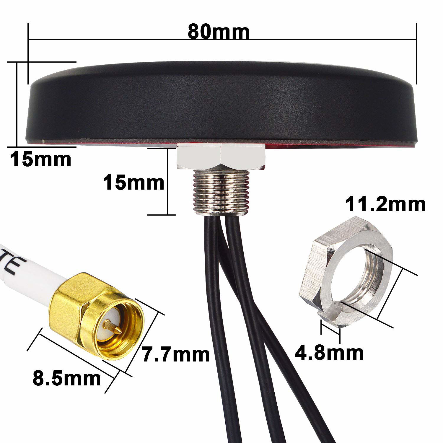 GetUSCart- 4G LTE WiFi GPS Antenna Combined Antennas Magnet and ...