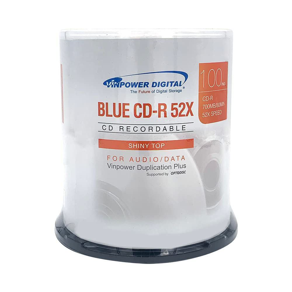 GetUSCart- Vinpower Digital Blue AZO CD-R 700MB 52X Shiny Silver Top ...