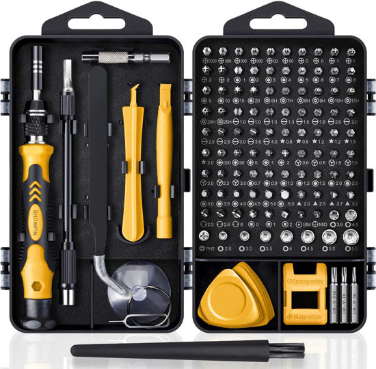 GetUSCart Precision Screwdriver Set SHOWPIN 122 in 1 Computer Screwdriver Kit Laptop Screwdriver Sets with 101 Magnetic Drill Bits Electronics Tool Kit Compatible for Computer Tablet PC iPhone PS4 Re...