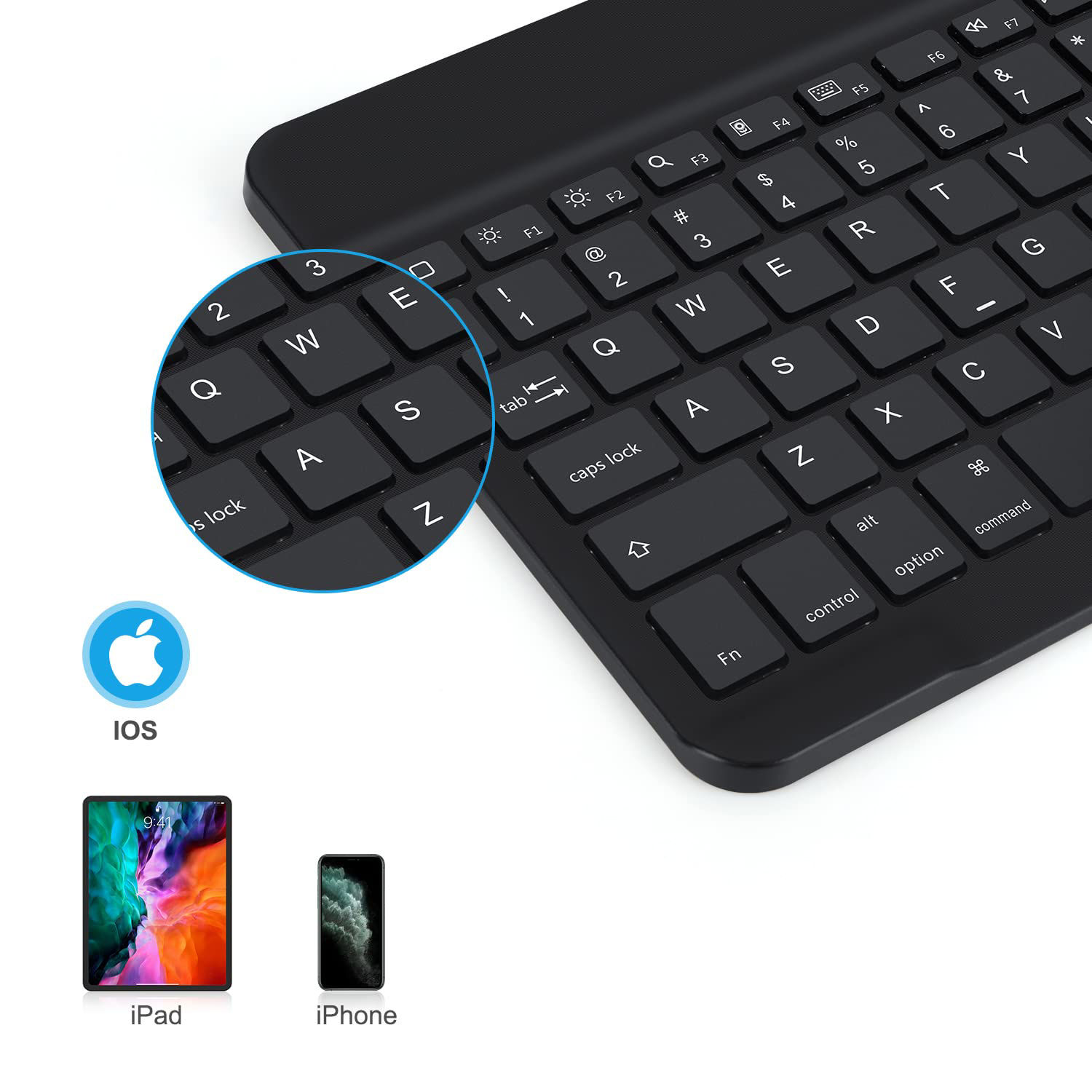 GetUSCart- OMOTON Bluetooth Keyboard, Wireless Rechargeable Keyboard ...