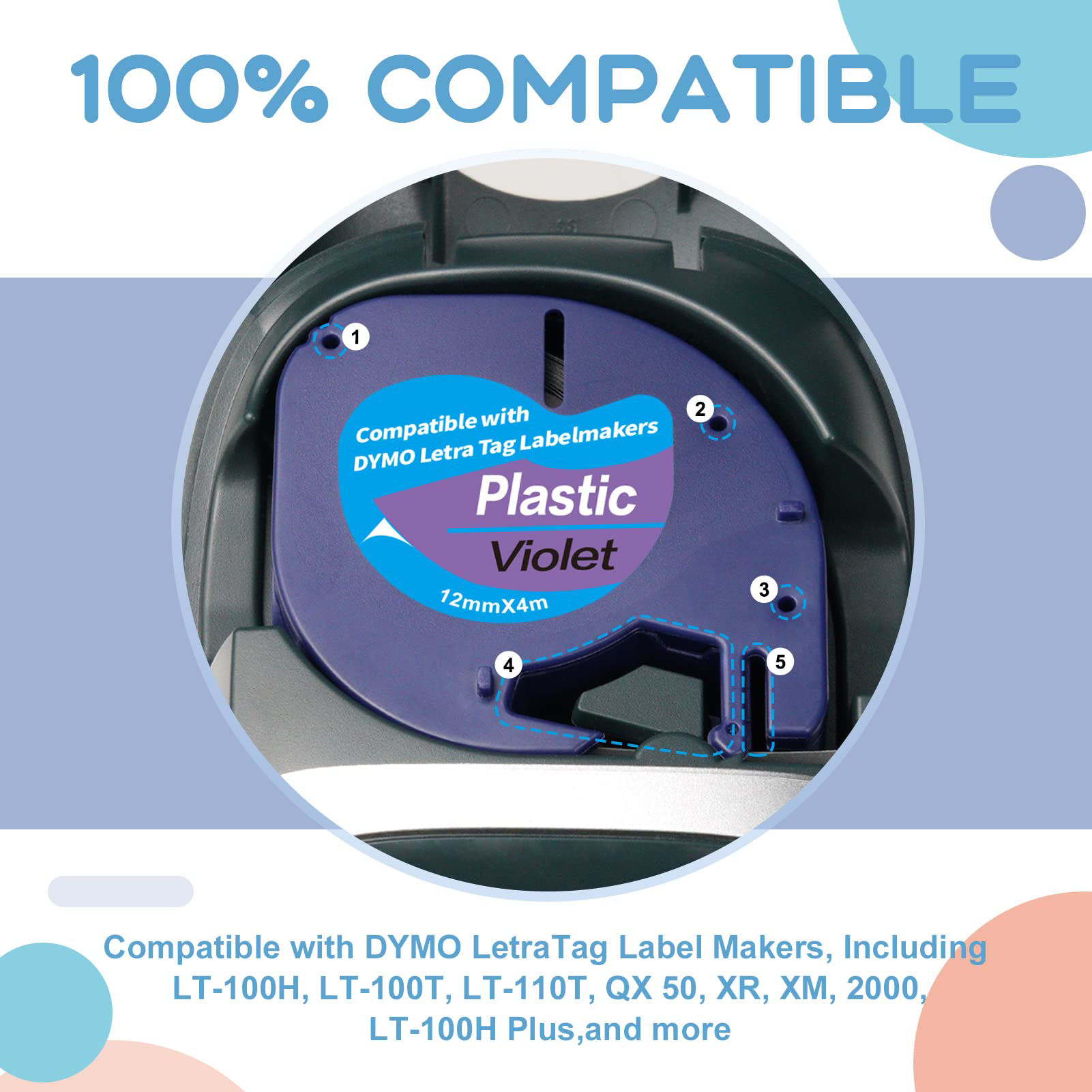 GetUSCart- Multi Colors Label Tape Compatible with Dymo Label Maker ...