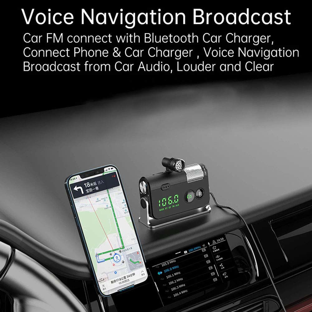 GetUSCart- WYYHAA Blutu para Carros, Bluetooth Transmitter Car with 2 ...