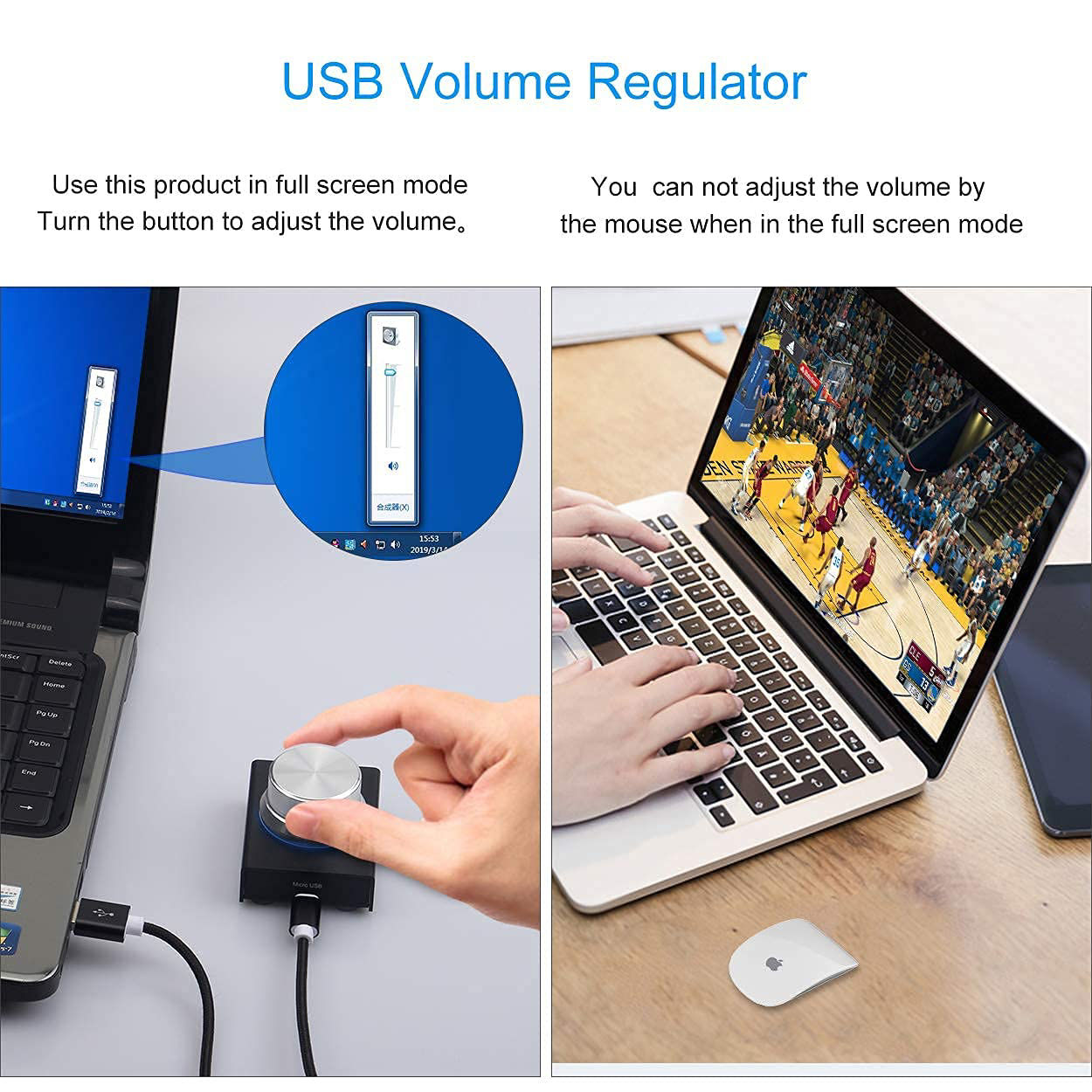 GetUSCart- USB Volume Control, AIMOS Lnline Volume Knob Lossless Audio ...
