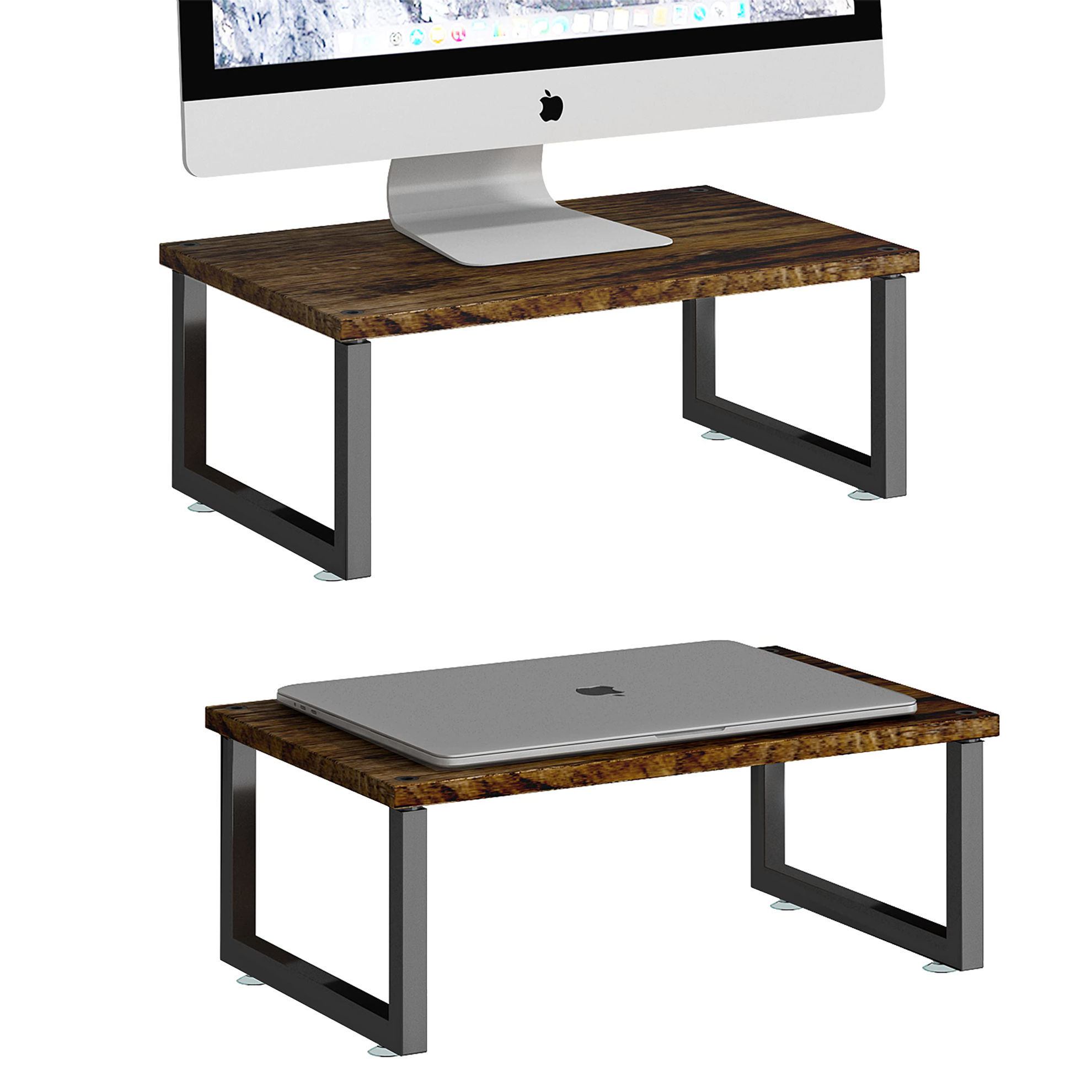 GetUSCart- Simple Trending 2-Pack Wooded Monitor Stand Riser, Desk ...