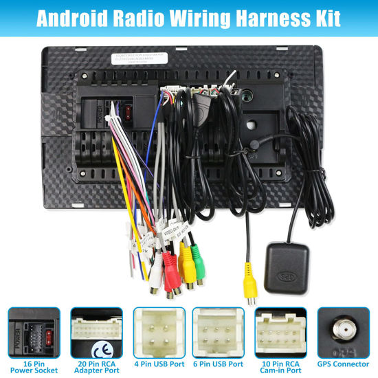 GetUSCart- Android Radio Wiring Harness Kit with 16 Pin ISO Car Radio ...
