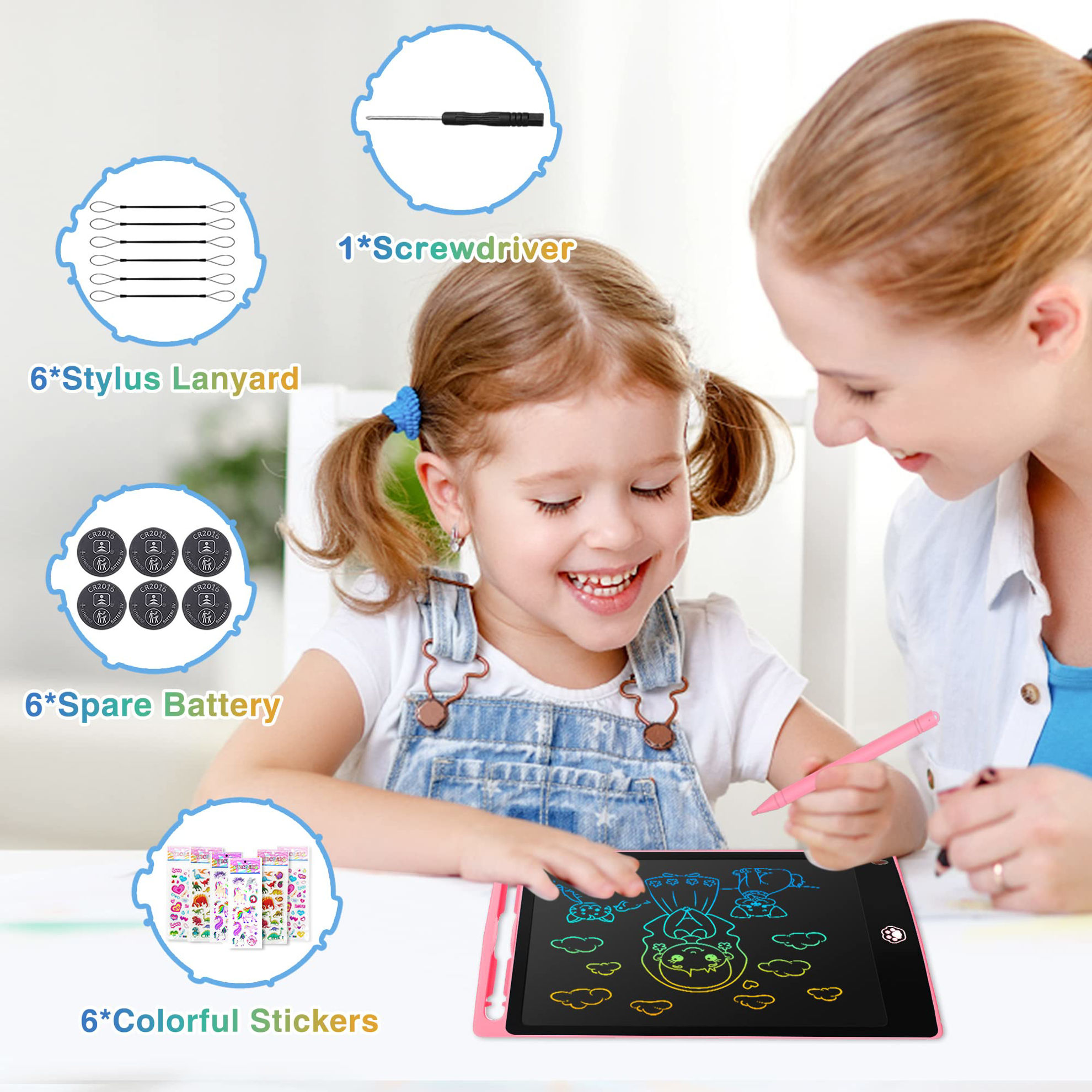 GetUSCart- 6 Pack LCD Writing Tablet, 8.5 Inch Writing Tablet for Kids ...