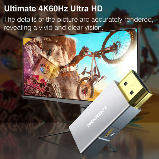 GetUSCart- TECHTOBOX HDMI to DisplayPort Adapter 4K@60Hz, Active HDMI Male to DP Female ...