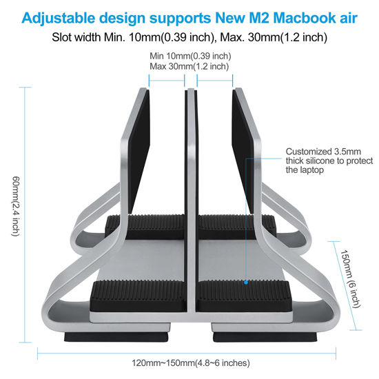 GetUSCart- Psitek Aluminum Dual Vertical Laptop Stand Dock Holder ...