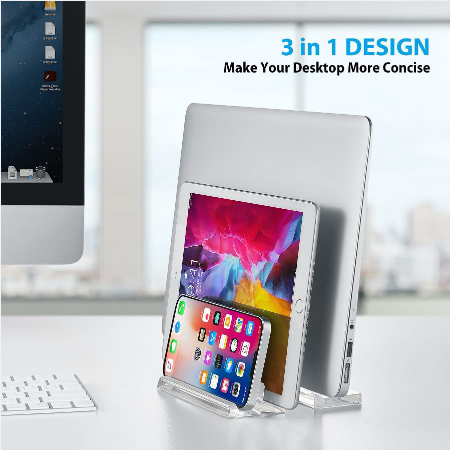 GetUSCart- CoStySee 3-Slot Vertical Laptop Stand Laptop Holder for Desk ...