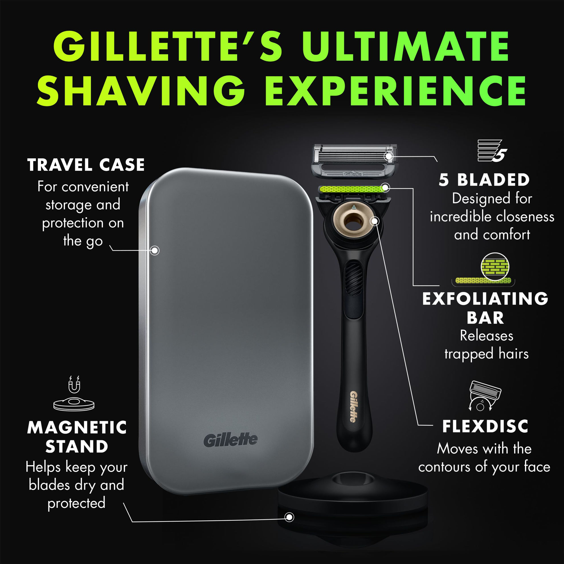 GetUSCart- Gillette Labs Razor for Men with Exfoliating Bar Gold ...