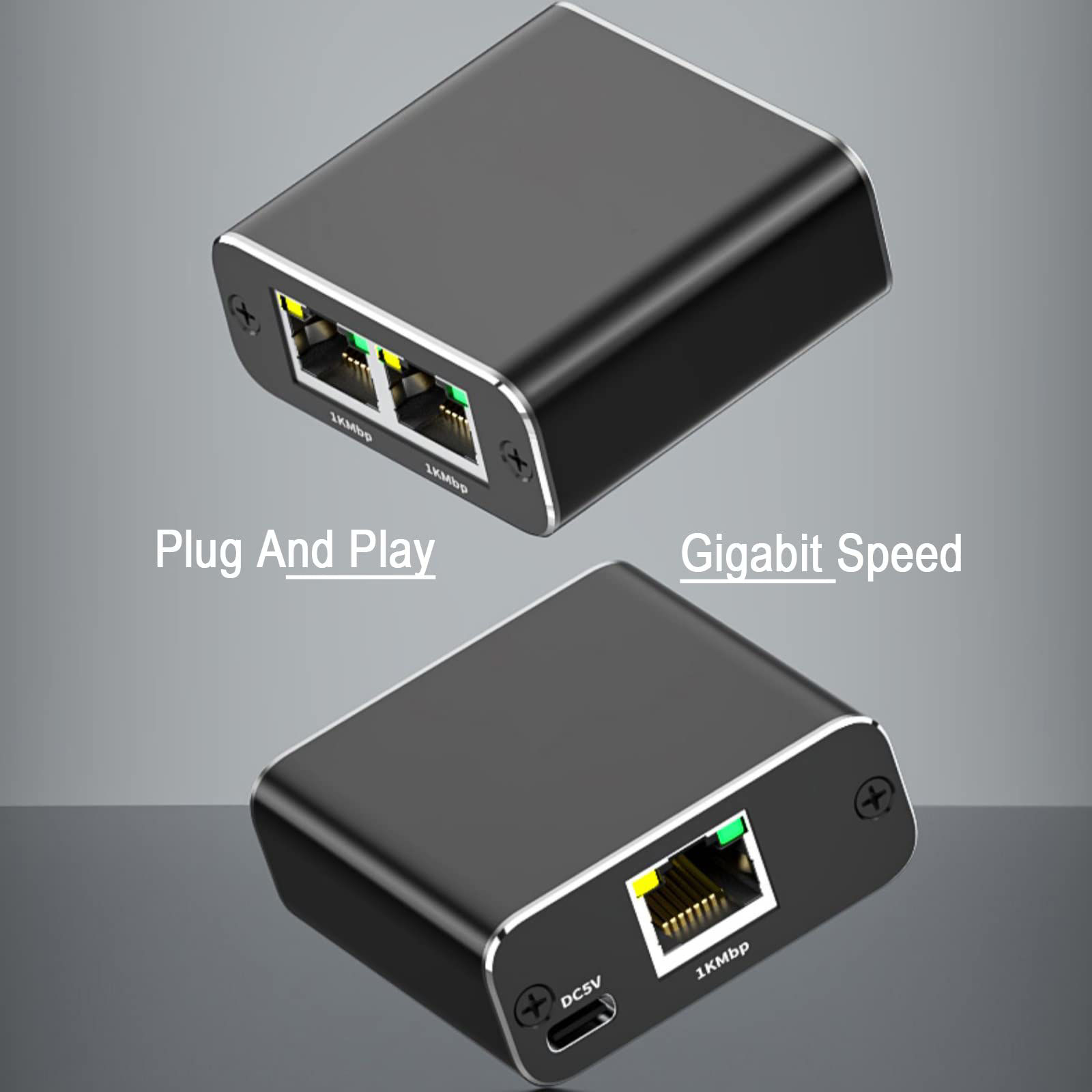 GetUSCart- Ethernet Splitter 1 to 2 1000Mbps High Speed RJ45 LAN ...