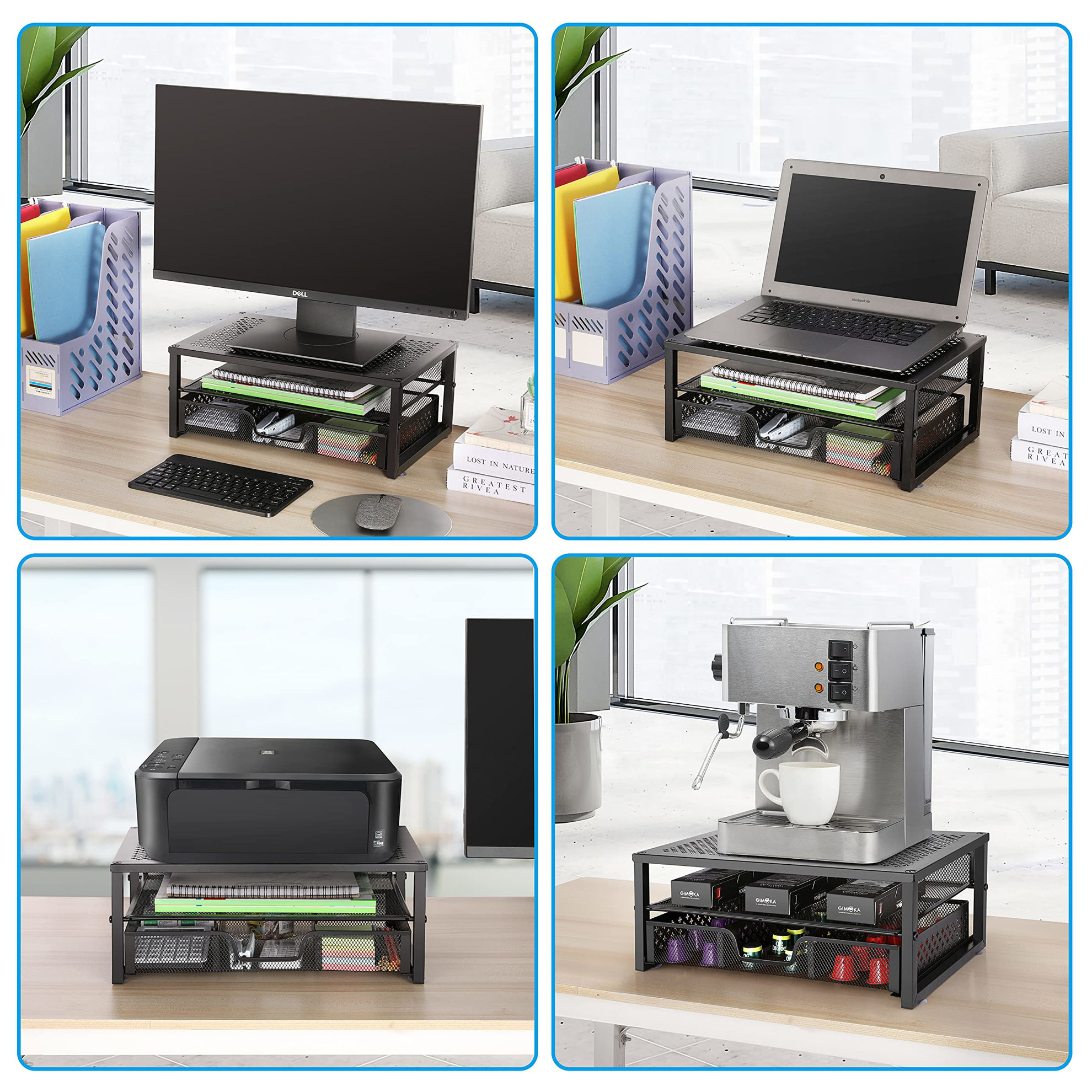 GetUSCart- Metal Monitor Stand Riser and Computer Desk Organizer with ...