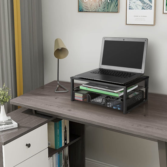 GetUSCart- Metal Monitor Stand Riser and Computer Desk Organizer with ...
