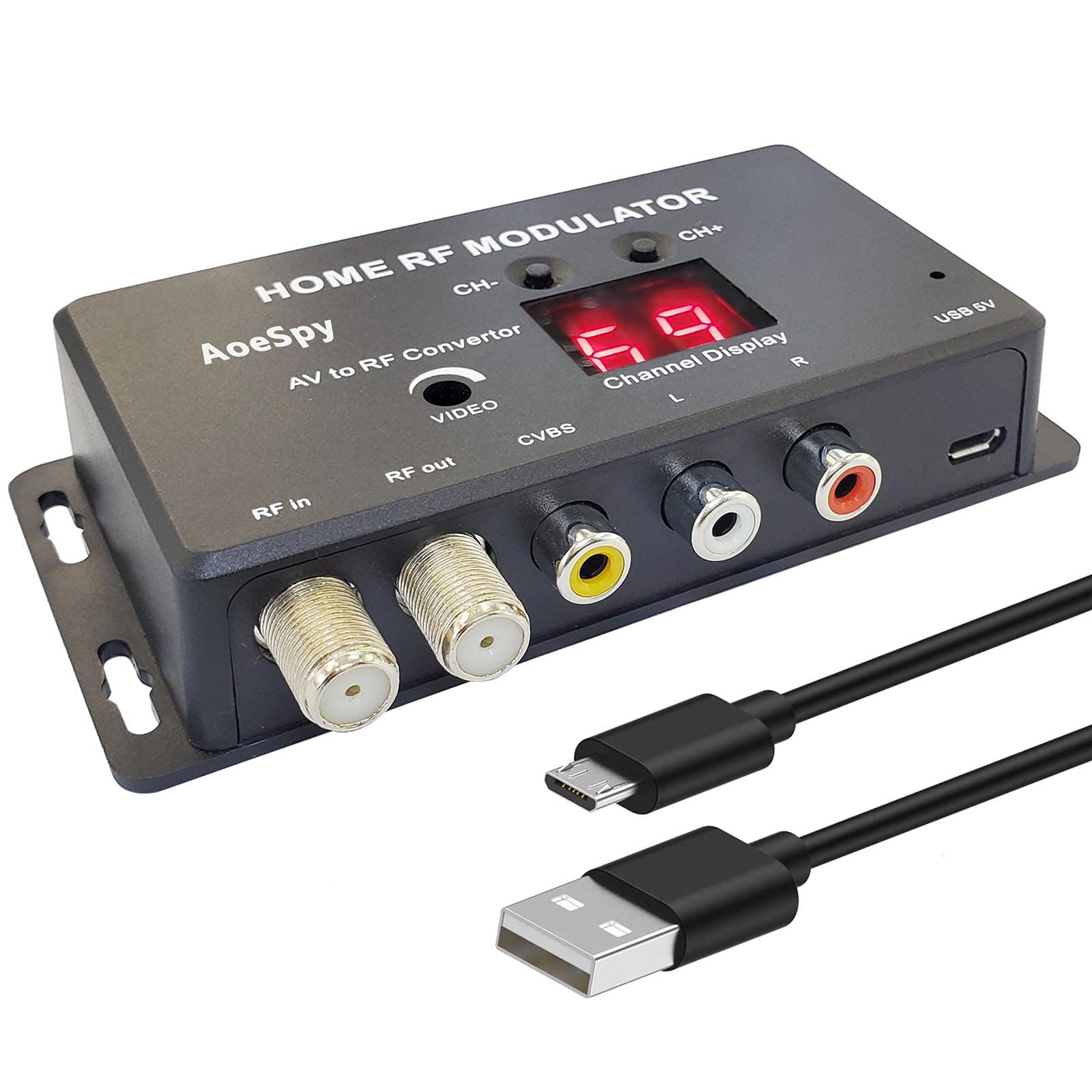 GetUSCart- RF Modulator RCA Coaxial Adapter UHF Demodulator Converter w ...