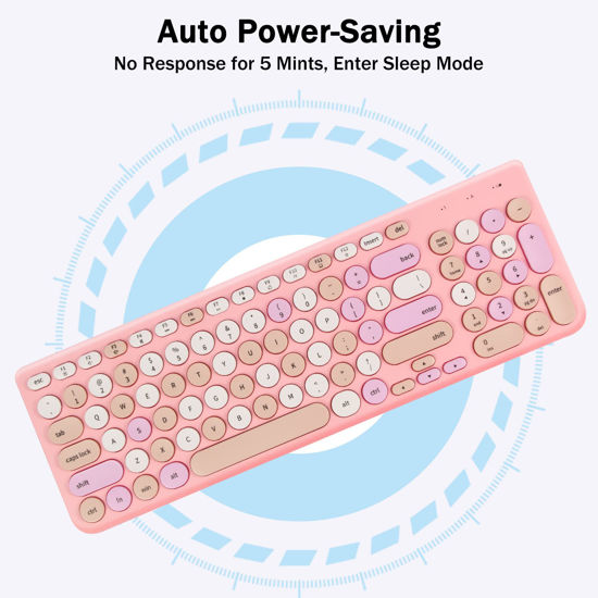 Getuscart Wireless Keyboard And Mouse Combo Retro Typewriter Wireless Keyboard With Round