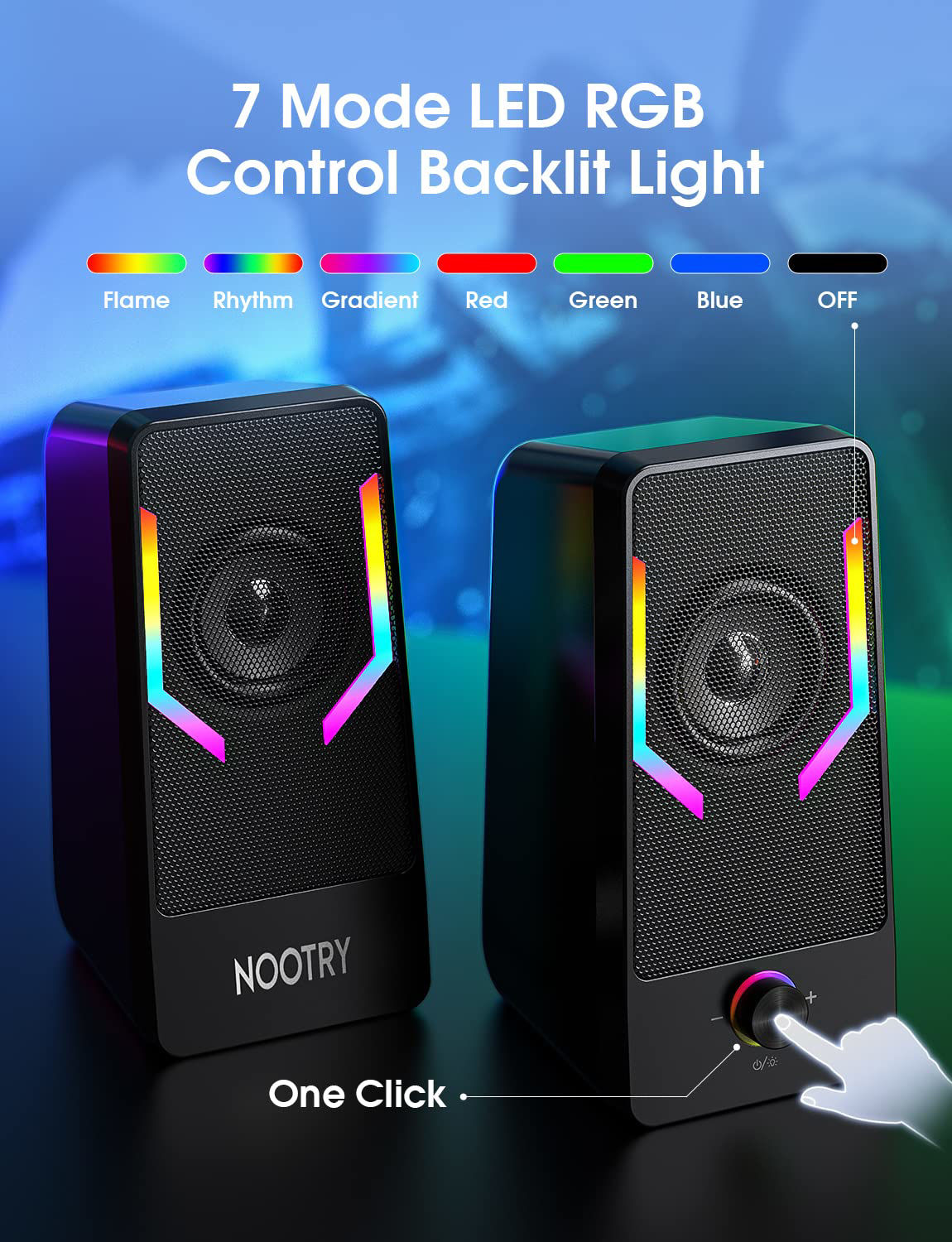 GetUSCart- Computer Speakers, RGB Gaming Desktop Speakers with 7Color ...