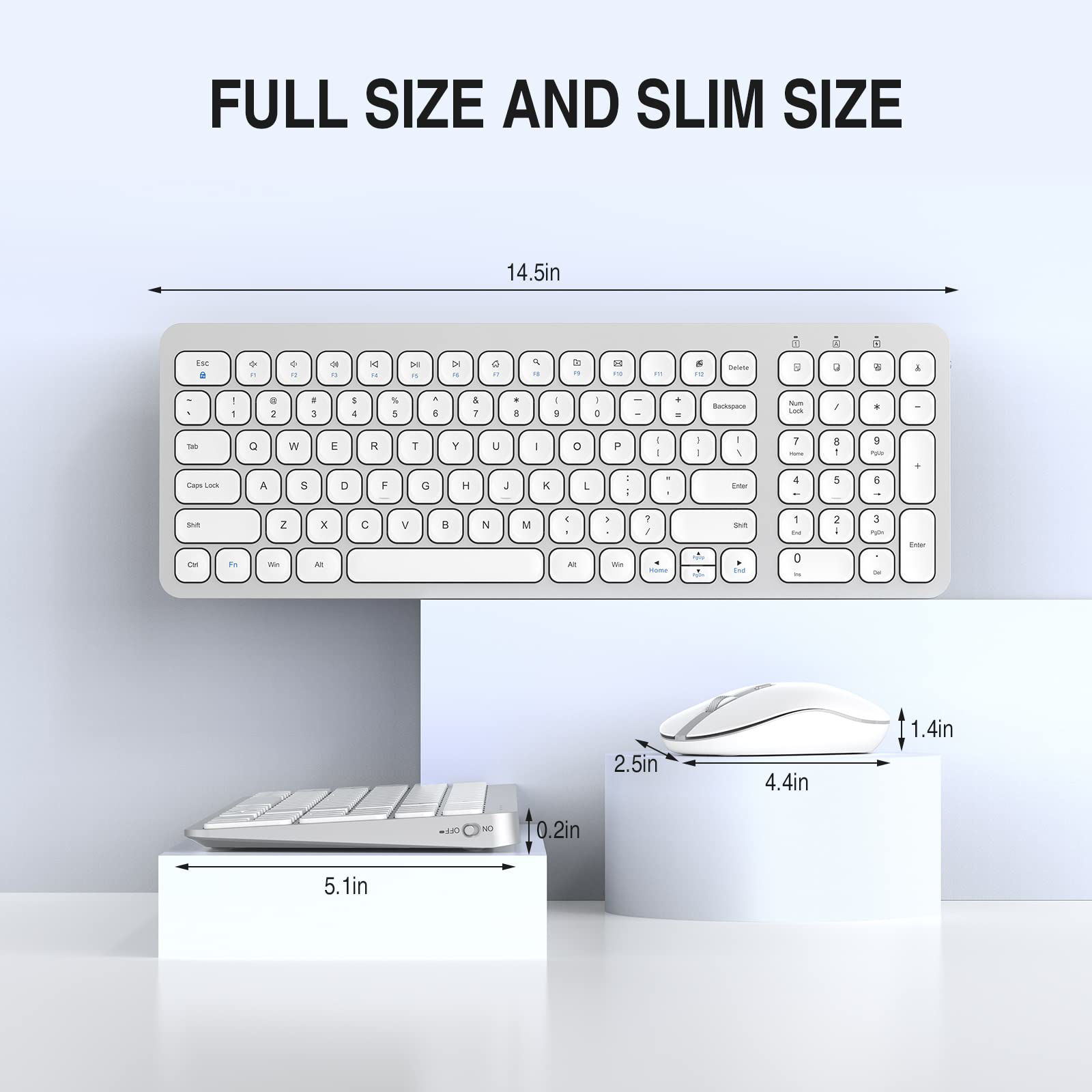 Getuscart Wireless Keyboard Mouse Combo Cimetech Compact Full Size