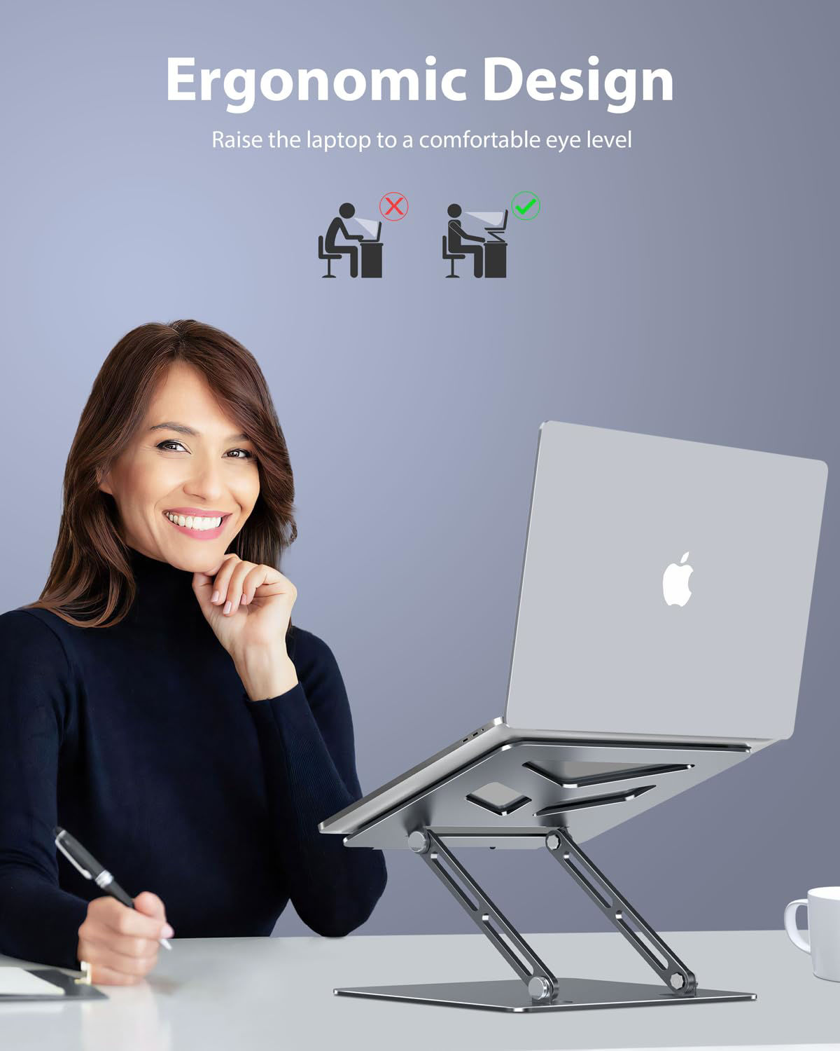 GetUSCart- JCZT Foldable Laptop Stand for Desk, Adjustable Height ...