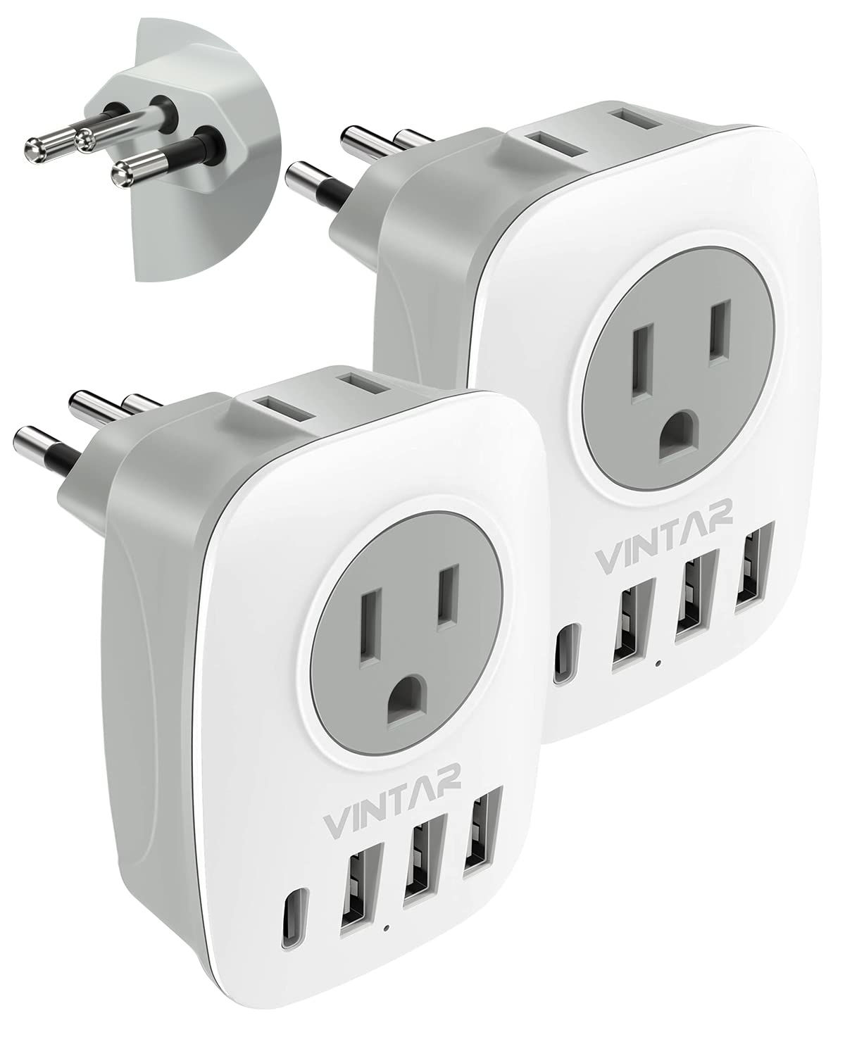 GetUSCart- [2-Pack] Brazil Adapter Plug,VINTAR Type N Plug Adapter with ...