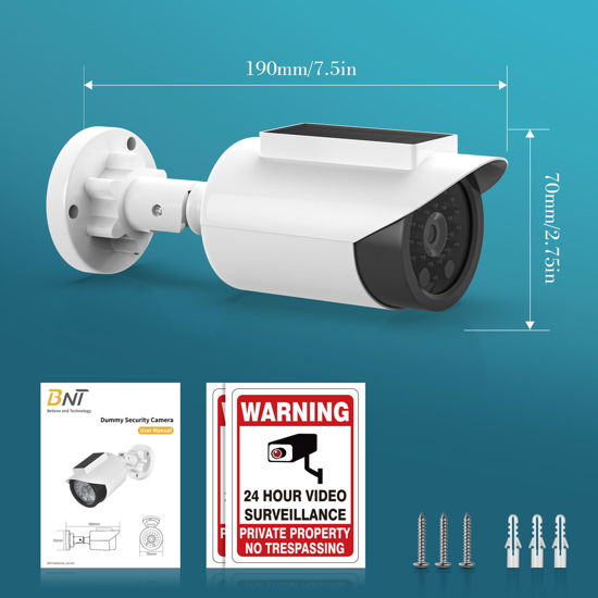 GetUSCart- BNT Solar Powered Fake Security Camera, Bullet Shape Fake ...