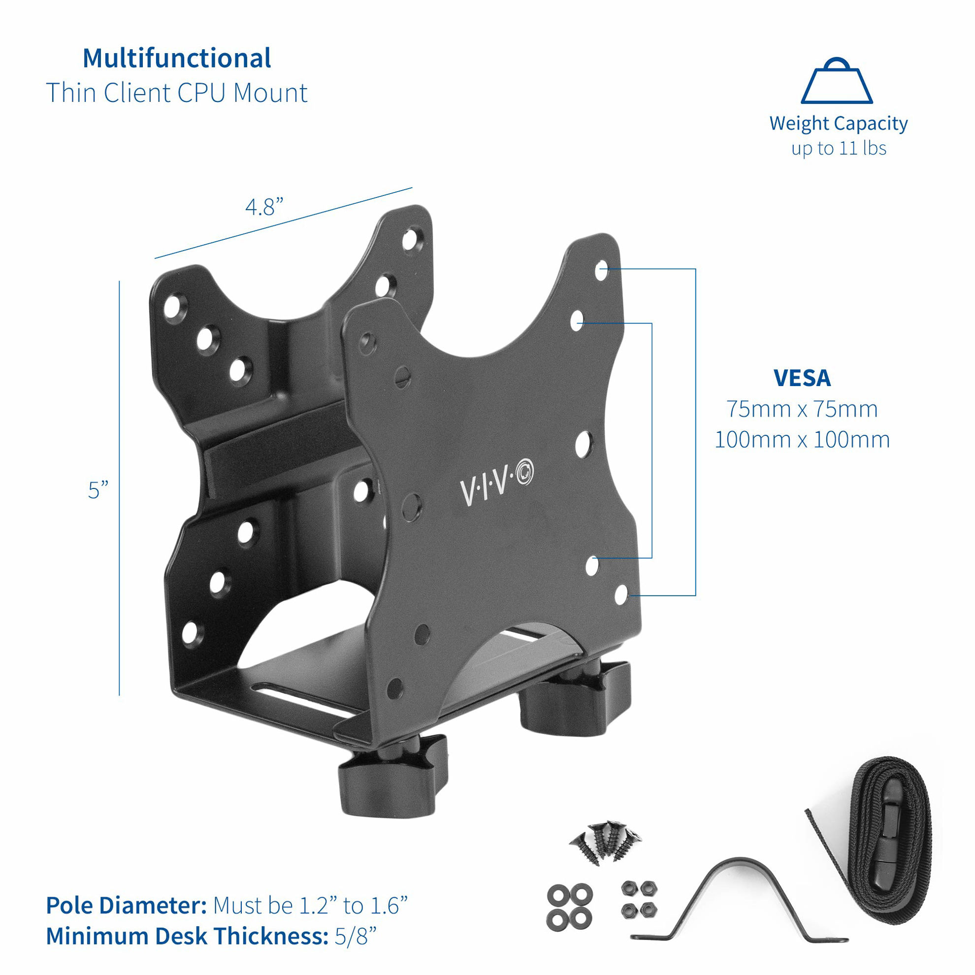 GetUSCart- VIVO Adjustable Thin Client Mini PC Mount Bracket, CPU VESA ...